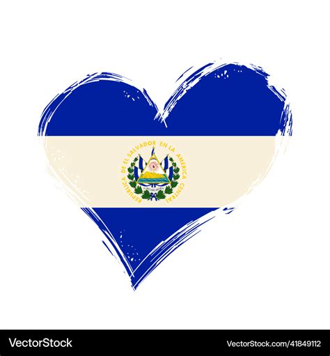 El Salvadoran Flag Heart Shaped Grunge Background Vector Image