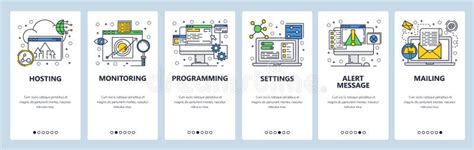 Front End Development Flat Line Web Graphics Stock Vector