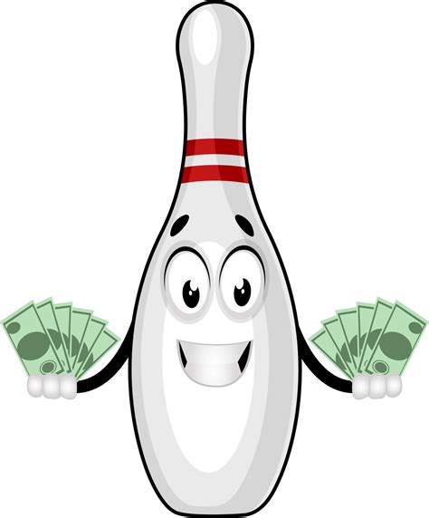 Bowling Pin With Money Illustration Vector On White Background