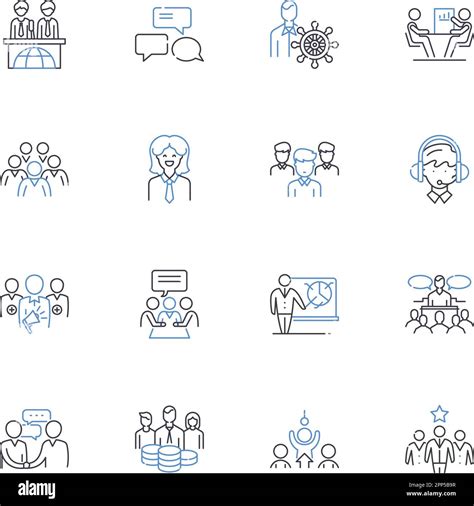 Publicity Agency Line Icons Collection Publicity Media Promotion