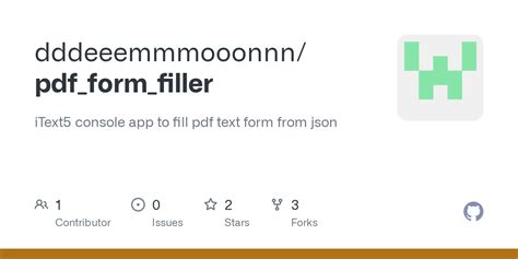 Github Dddeeemmmooonnn Pdf Form Filler Itext Console App To Fill