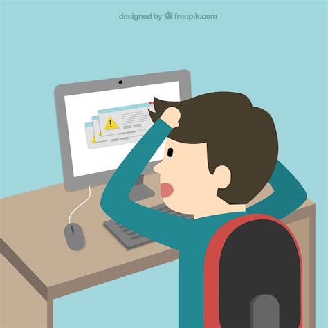 Computer Problems Cartoon Vector Free Download
