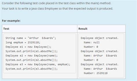 Solved Consider The Following Test Code Placed In The Test Chegg