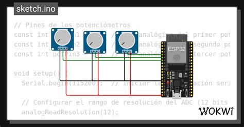 dani conectar tres potenciometros wokwi esp32 stm32 arduino simulator
