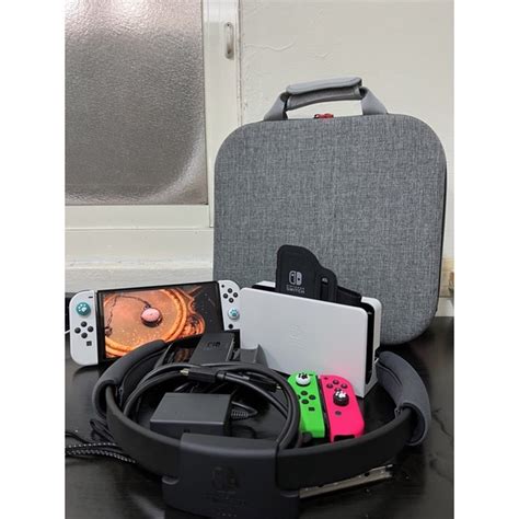 任天堂 Nitendo Switch Oled款式 白色 台灣公司貨 健身環 Joy Con綠紅） 蝦皮購物