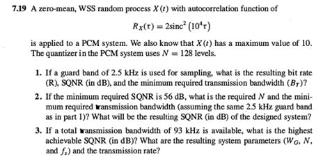 solved 7 19 a zero mean wss random process x t with