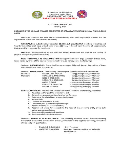 e o 4 bids and awards pdf procurement government
