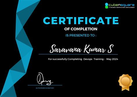Saravana Kumar S On Linkedin Successfully Completed A Comprehensive Devops Training Program That…