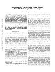 A Generalized A Algorithm For Optimal Path Finding In Weighted