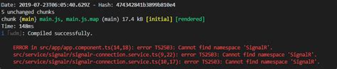 Angular SignalR Cannot Find Namespace SignalR Because Tsconfig App Json Is Ignored