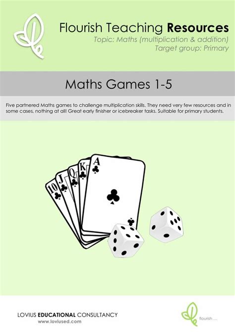 Maths Games 1 5 Maths Games Math Primary Maths