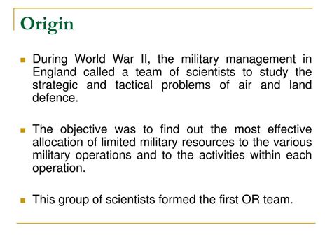 PPT Operations Research PowerPoint Presentation Free Download ID