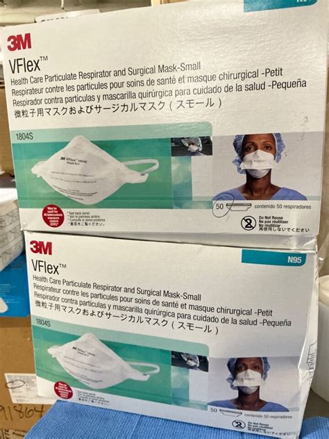 New 3m 1804s Vflex Face Mask Niosh Respirator 2 Boxes 100pc Surgical Supplies For Sale