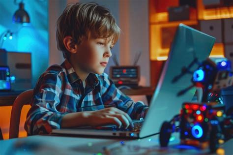 Premium Photo Elementary School Students Program Robotics In Science