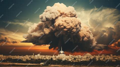 Premium Ai Image Isreal Big Explosion On Palestine