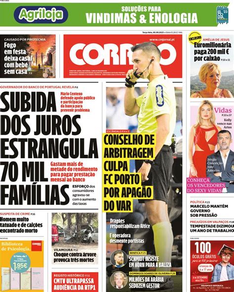 Capa Correio Da Manhã 5 Setembro 2023 Capasjornaispt
