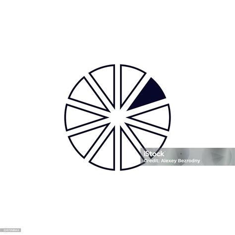 Sliced Orange Circle With Dark Segment Showing Radial Design And