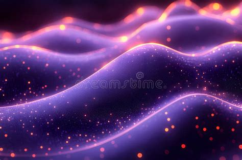 Abstract Glowing Waveforms In Purple And Orange Futuristic Digital Landscape Generative Ai