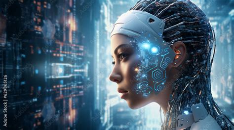 Generative Intelligent Ai Technology Women Robotic Cyborg Future