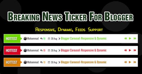 Breaking News Ticker Widget For Blogger Json Feeds Support
