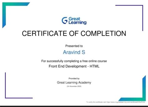 Aravind S On Linkedin Proud To Announce That Ive Earned My Html And