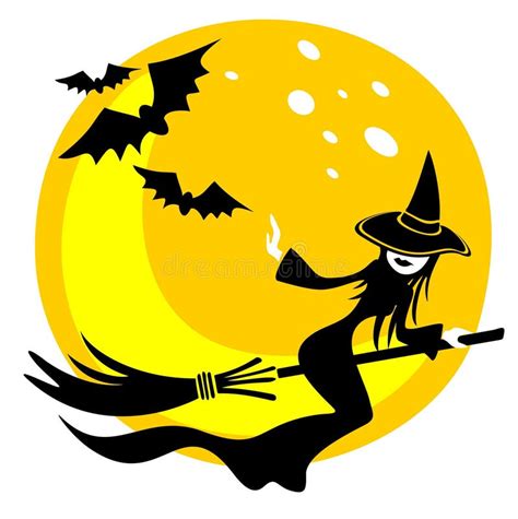 Witch And Moon Stock Vector Illustration Of Black Cartoon 10365964
