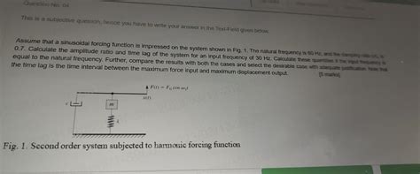 Solved Assume That A Sinusoidal Forcing Function Is Chegg