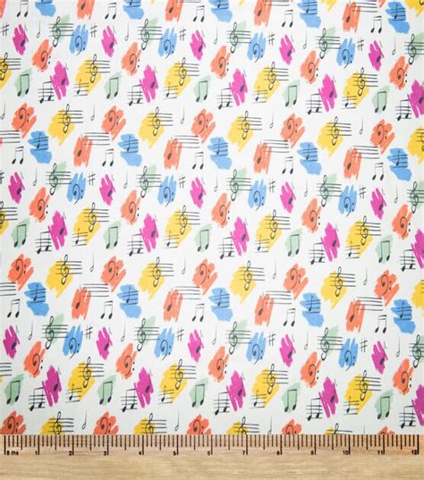 Super Snuggle Multi Color Music Notes Flannel Fabric Joann