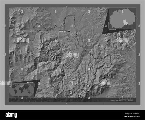 Kavadartsi Municipality Of Macedonia Bilevel Elevation Map With Lakes