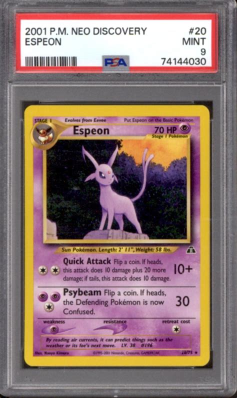 Pokemon Neo Discovery Espeon 2075 Psa 9 Da Card World