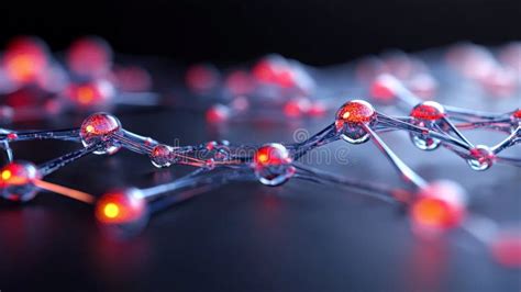 Close Up Of Interconnected Glowing Red And Black Nodes On A Grid Representing Advanced