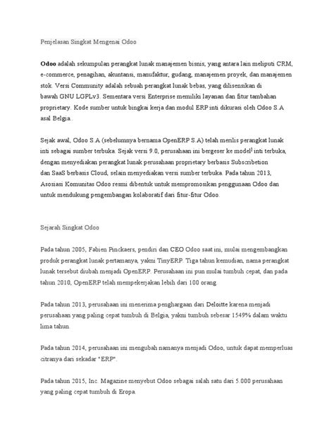Sejarah Mengenai Odoo Pdf