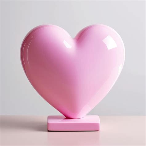 Premium Photo A Pink Heart Shaped Object On A White Surface