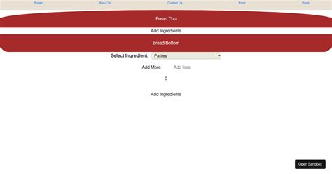 Burger Builder Codesandbox