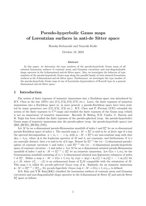 Pdf Pseudo Hyperbolic Gauss Maps Of Lorentzian Surfaces In Anti De
