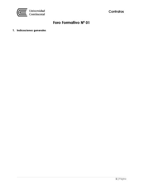 Foro Formativo N°01 Semana 1 Pdf Evaluación Modificación De