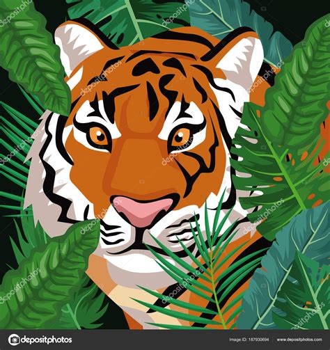 Tiger In The Jungle Stock Illustration By ©jemastock 187930694