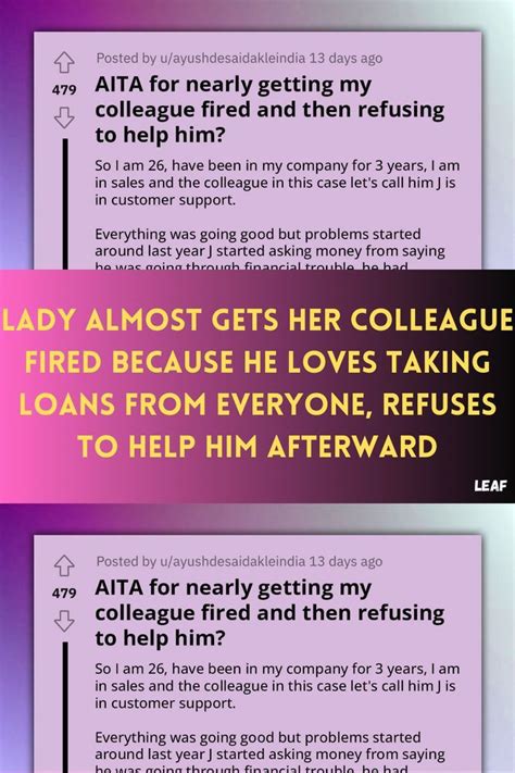 Lady Almost Gets Her Colleague Fired Because He Loves Taking Loans From