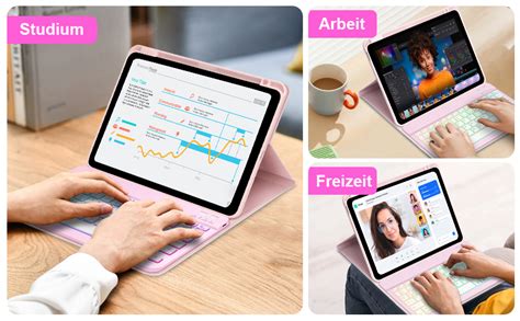 GOOJODOQ Keyboard Case For IPad Air 4th 5th Generation QWERTZ Layout