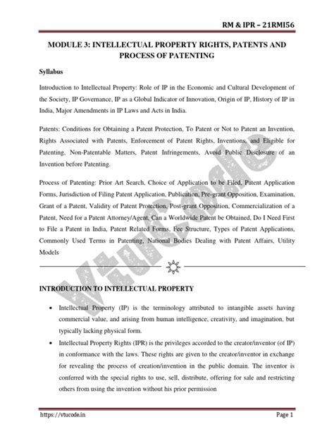 Vtucode In Module 3 Rm 2021 Scheme 5th Semester Pdf Patent