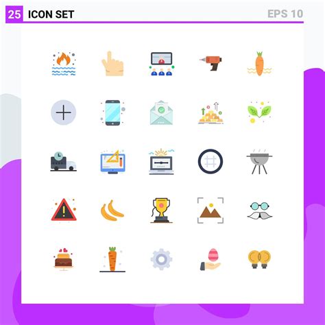 25 Universal Flat Colors Set For Web And Mobile Applications Electronics Machine Call Power