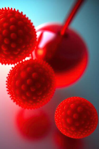 Premium Ai Image 3d Red Virus Molecules