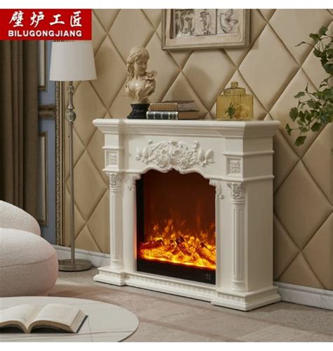 벽난로콘솔 벽난로모형 폭좁은콘솔 집꾸미기 11215m 유럽식 벽난로 흰색 인공 불꽃 전기 난방 장식 캐비닛 단단한 장인 티몬