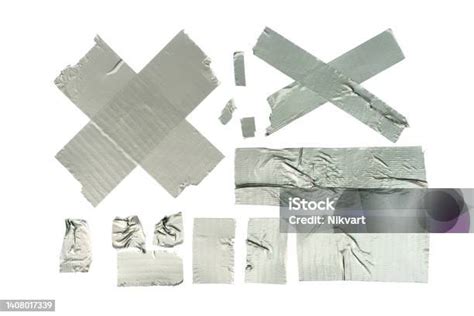 금속 접착 테이프 다양한 모양의 찢어진 조각 흰색 배경에 고립 개선에 대한 스톡 사진 및 기타 이미지 개선 금속의 끈적거리는 Istock