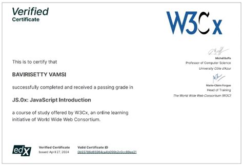 Vamsi Krishna On Linkedin Completed The Javascript Course Organised By