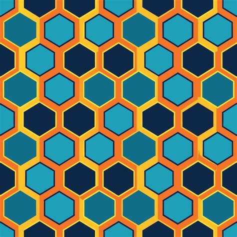 Hexagon Geometric Pattern Seamless Hex Background Abstract Honeycomb Cell Vector Illustration
