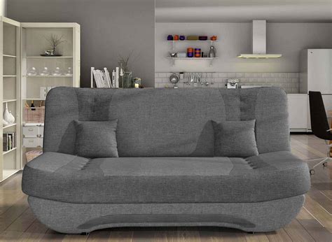 Canapé clic clac en tissu gris convertible ELONA DIP