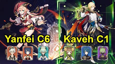 F2P 4 Stars Only Yanfei C6 Mono Pyro Kaveh C1 Hyperbloom Abyss 4 3