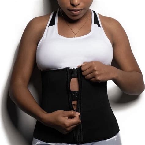Lilvigor Waist Trainer 3 Hooks And Zipper Latex Corset Cincher For