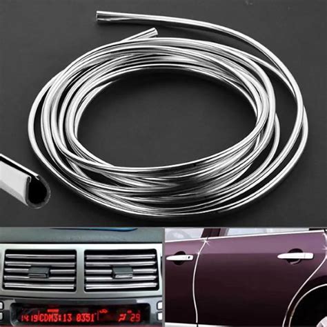 Tira Protectora Para Borde De Puerta De Coche Rollo De Moldura Cromada